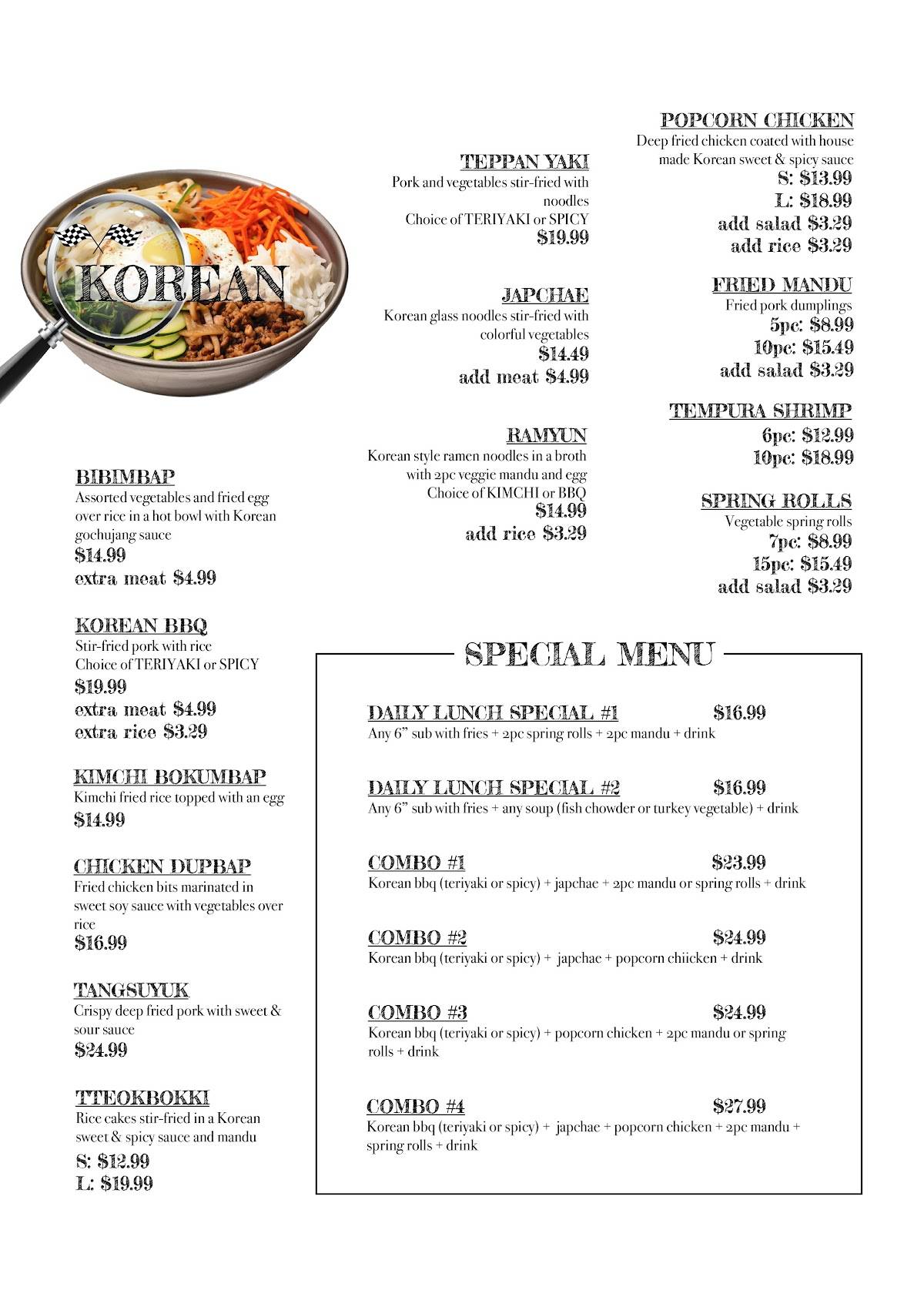 Menu at Diner 81 (Korean, Japanese & Western Foods) restaurant, Saint ...