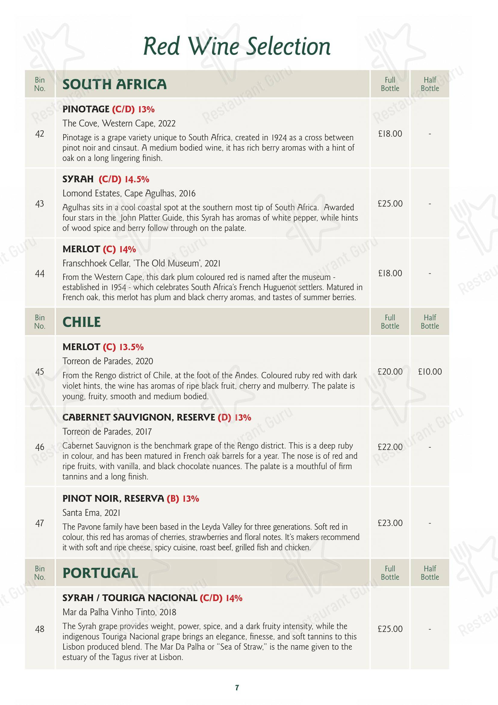 Menu at Dining at The Green Park Hotel restaurant, Pitlochry
