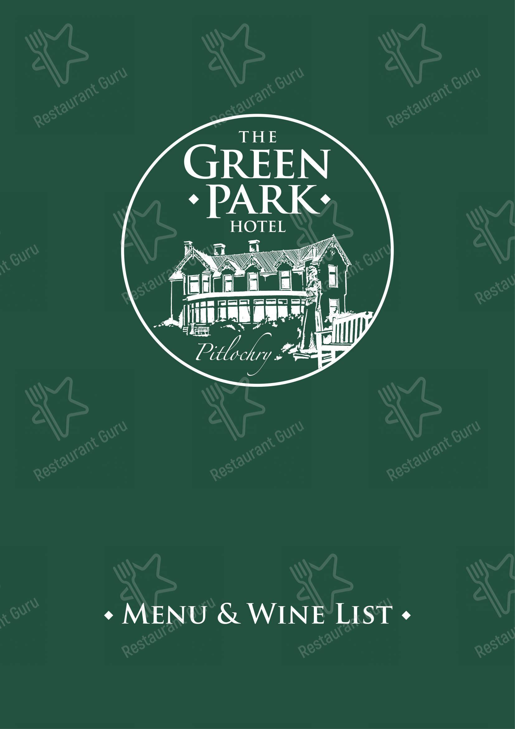 Menu at Dining at The Green Park Hotel restaurant, Pitlochry