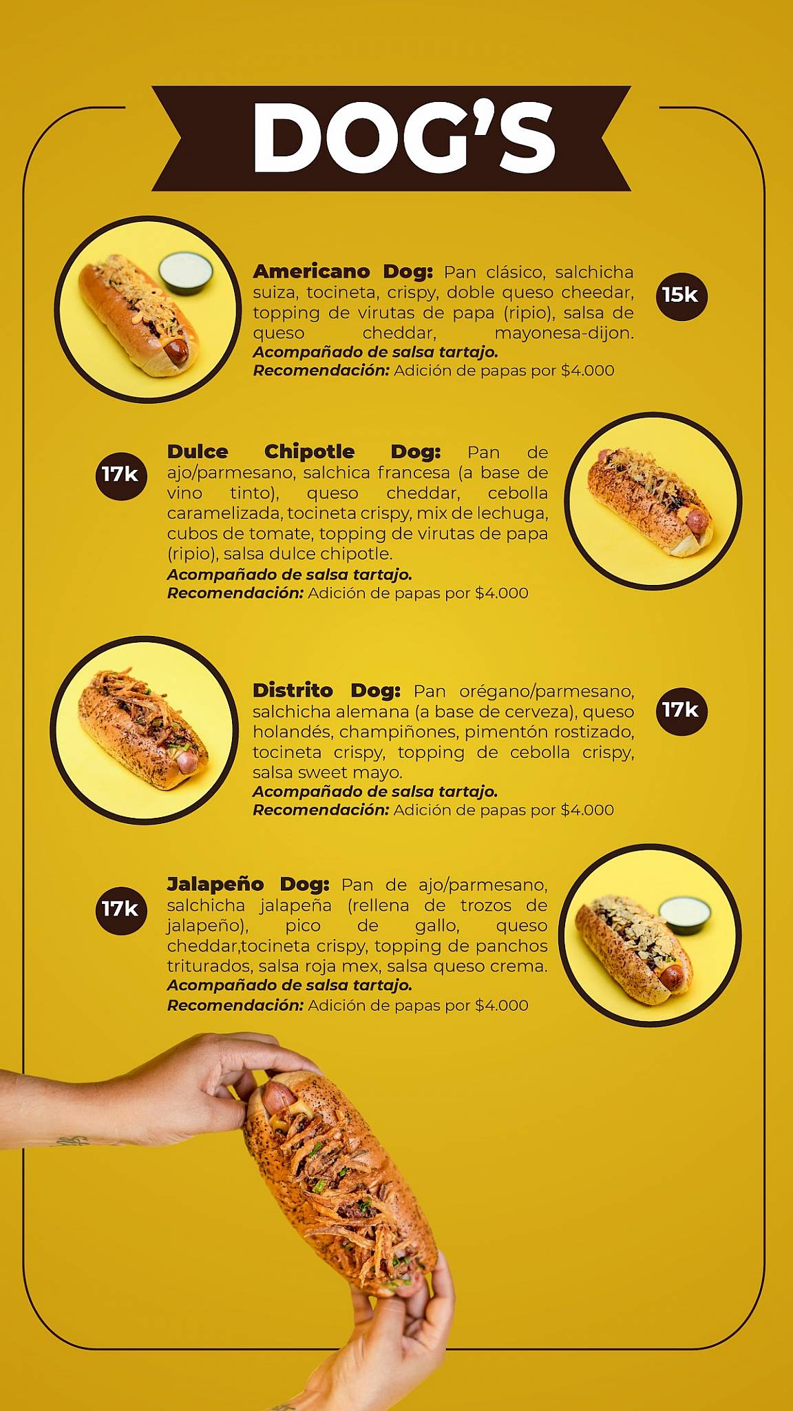 Carta de Distrito Burger Bar - Bocagrande, Cartagena