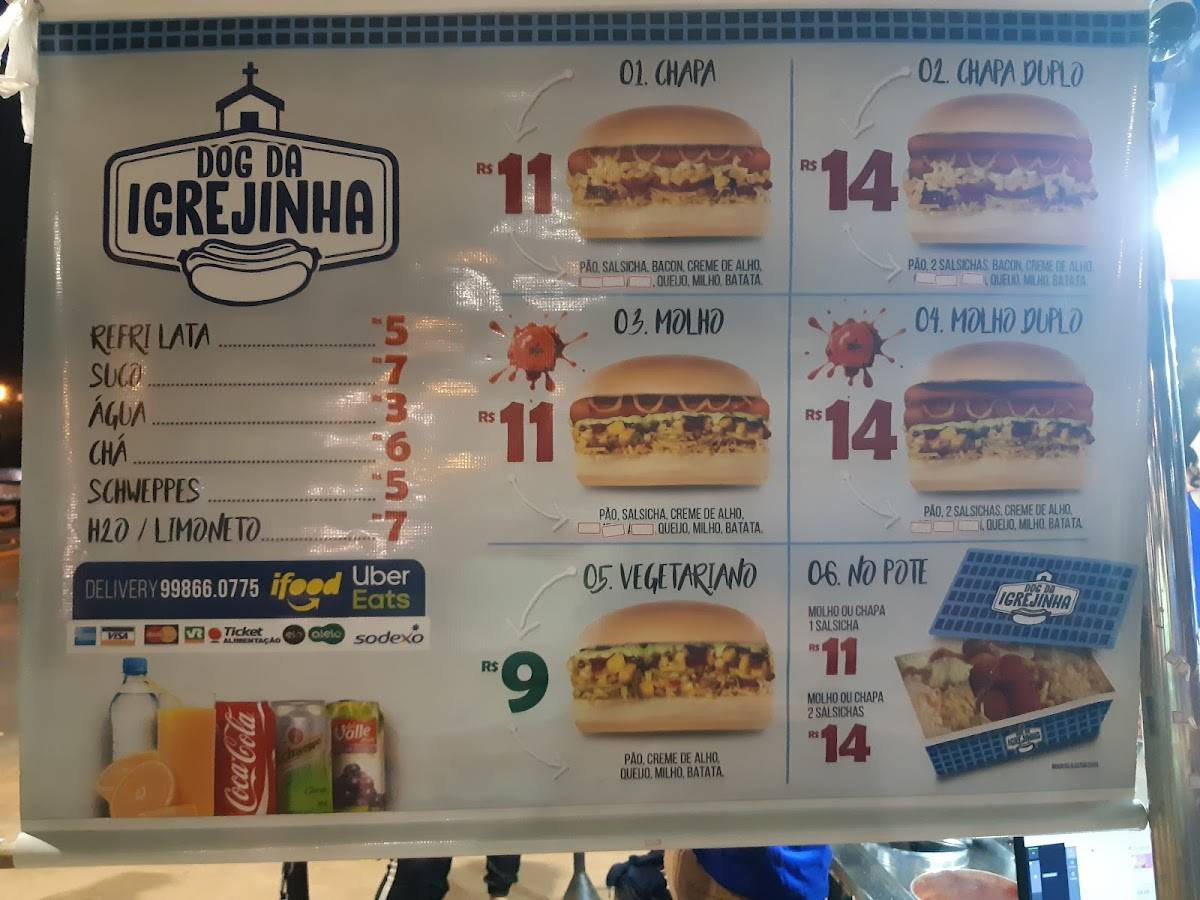 Carta del restaurante Dog Da Igrejinha, Brasília, Entrequadra Sul 307/ ...