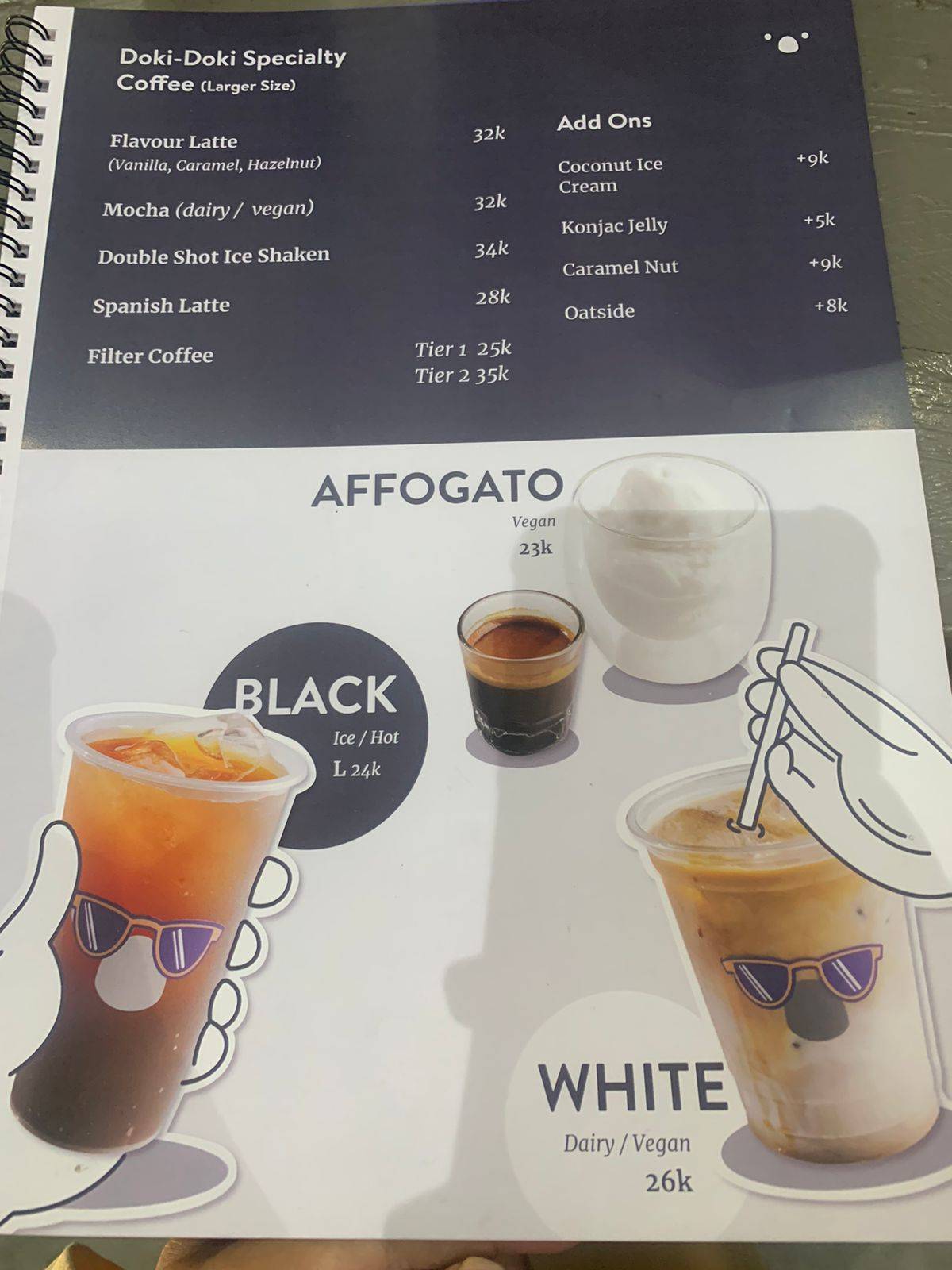 Carta del restaurante Doki Doki Coffee and Japanese Food, Semarang