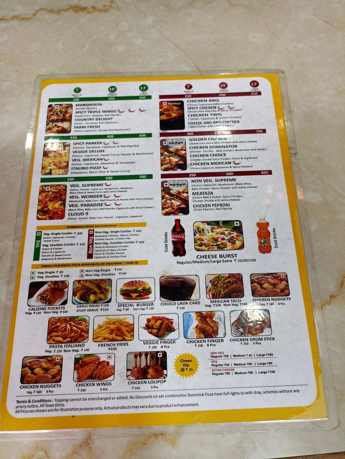 Menu at Dominick Pizza, Srinagar