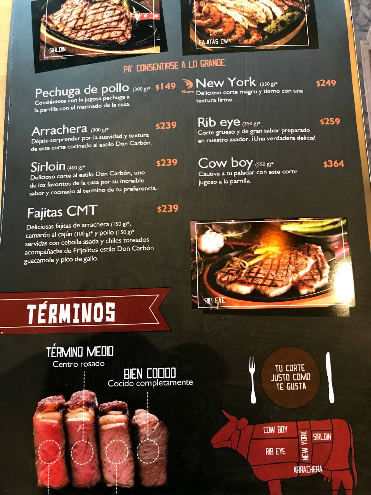 Carta del restaurante Don Carbon Monterrey (Plaza Cumbres), Monterrey