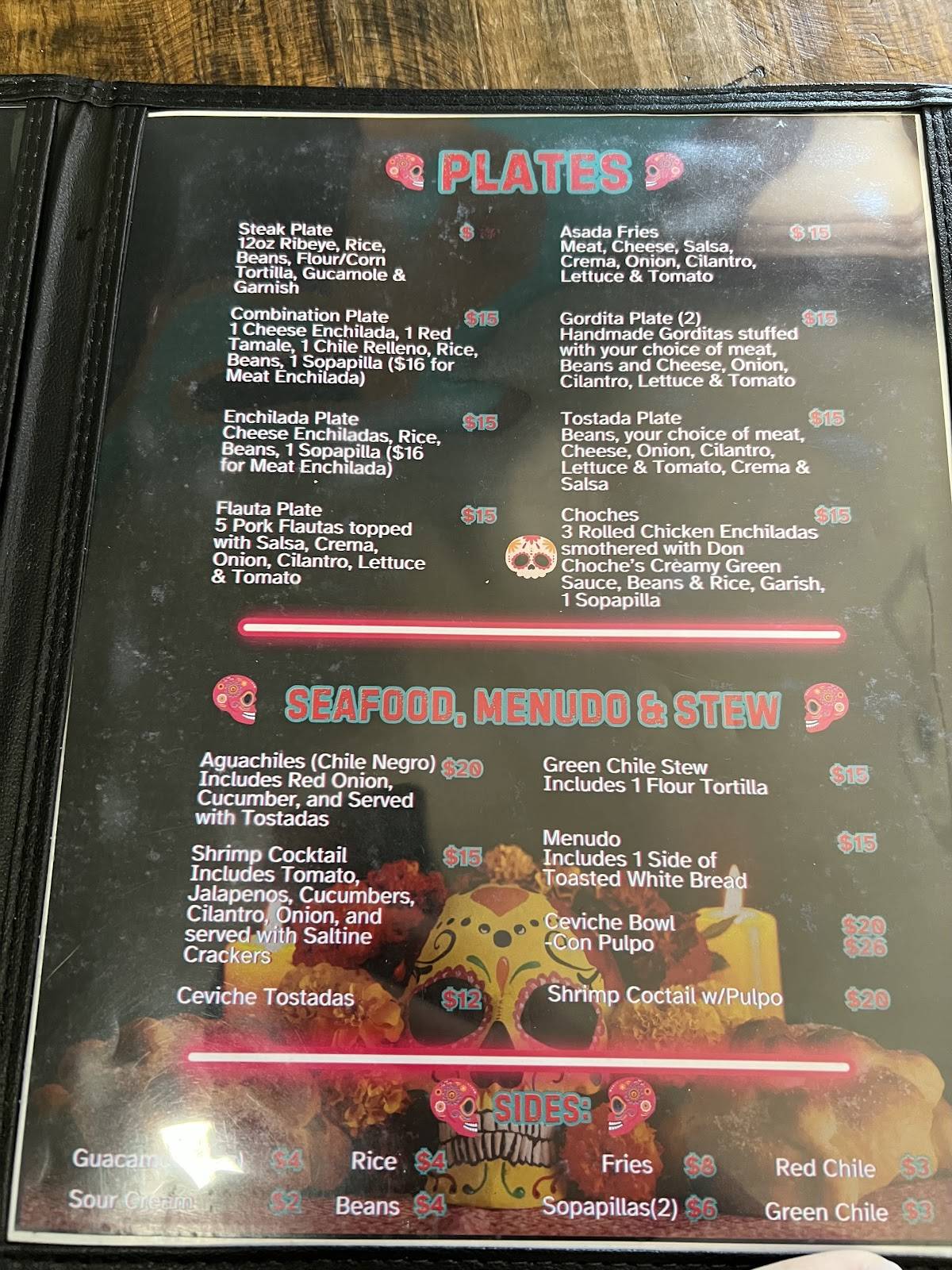 Menu at Don Choche Tacos Y Cerveza restaurant, Los Ranchos de ...