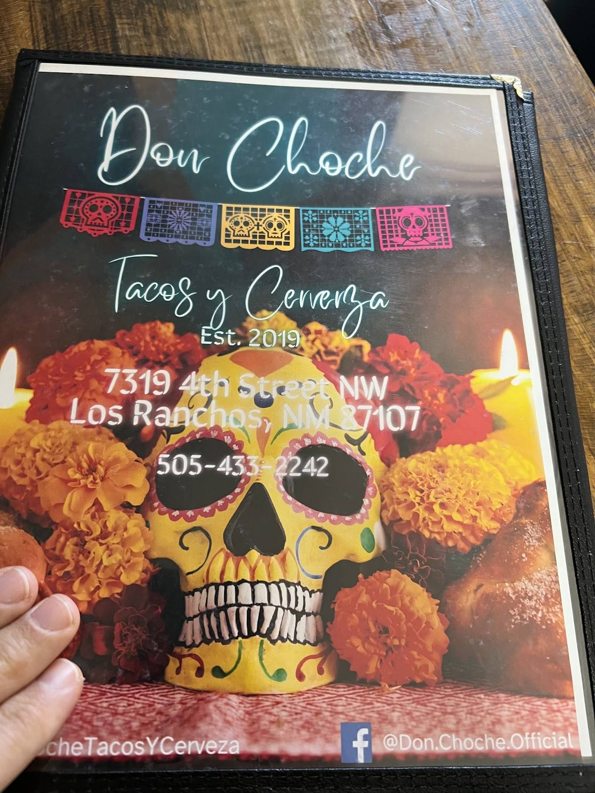 Menu at Don Choche Tacos Y Cerveza restaurant, Los Ranchos de ...