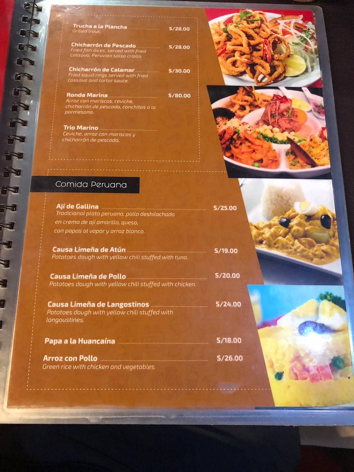Carta de Don Corleone Restaurant, Miraflores