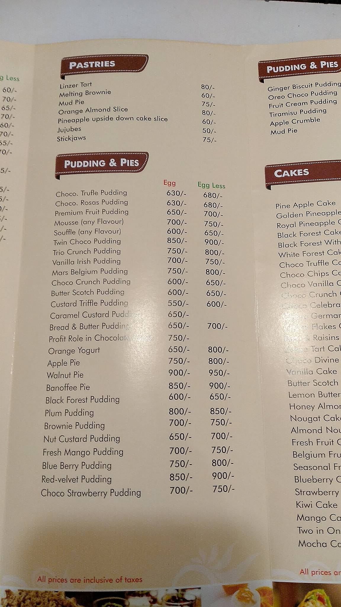 Menu at Donald's Pastry Shop, Modinagar