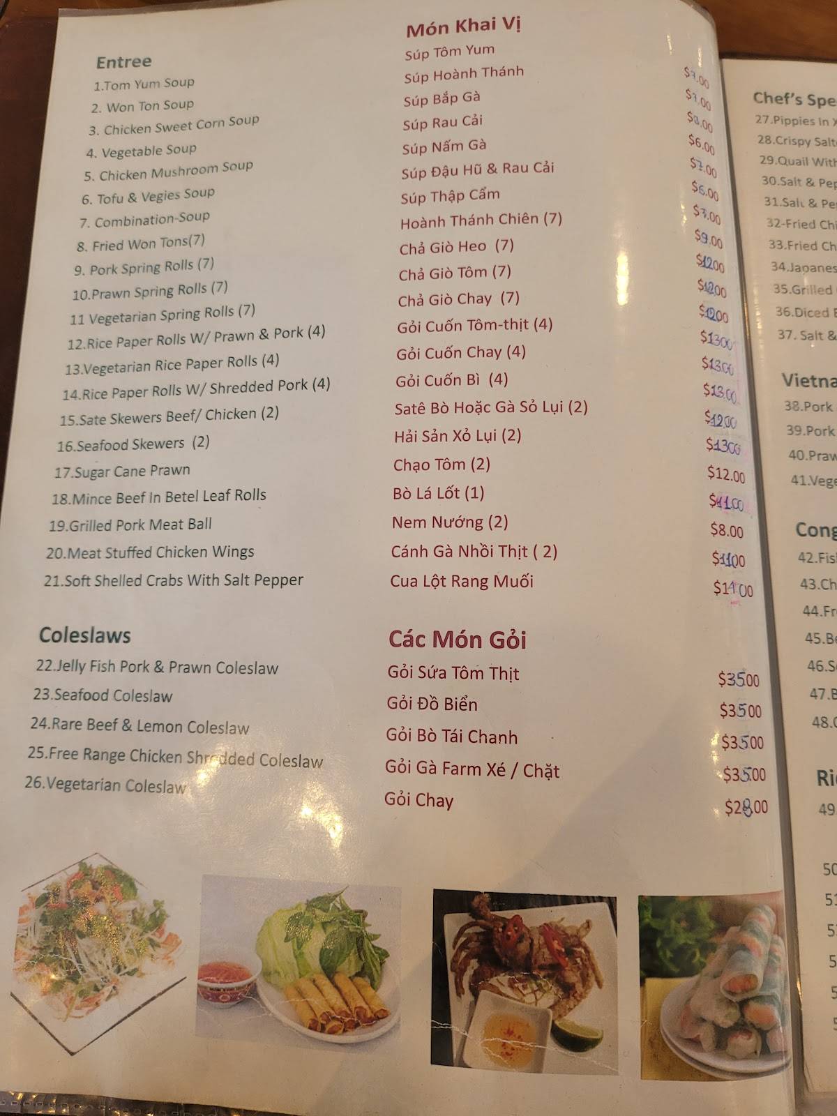 Menu at Dong Ba 2 restaurant, Saint Albans