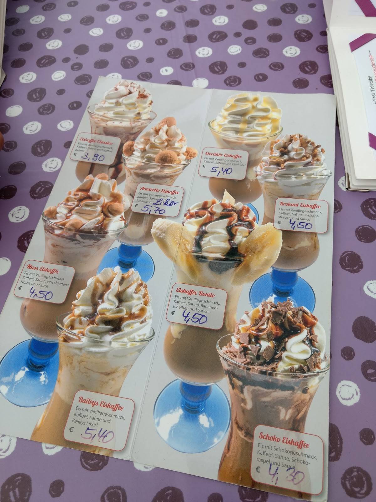 Carta de Heikes Eiscafe, Dornum