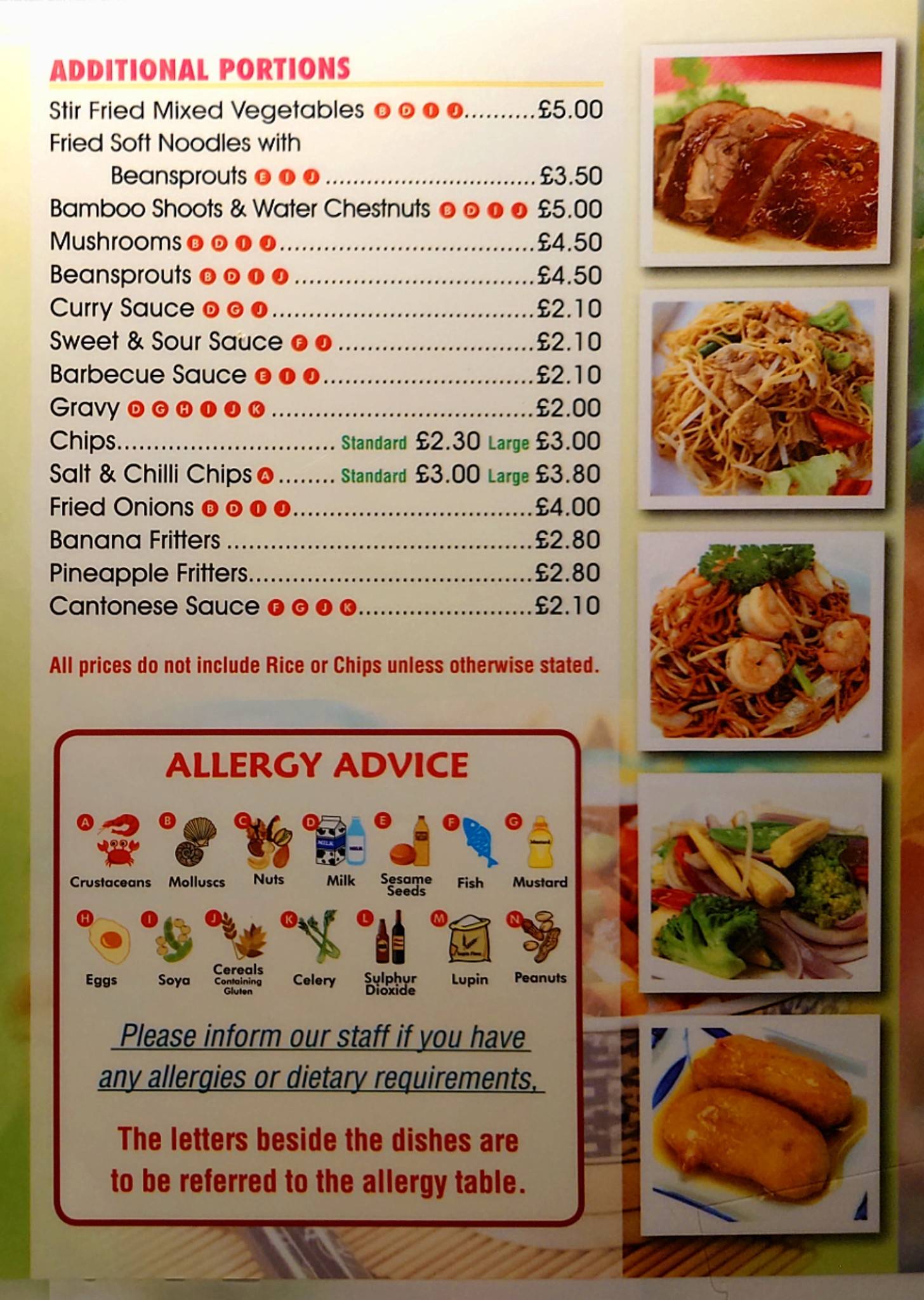 Menu at DRAGON BOAT, Oswestry