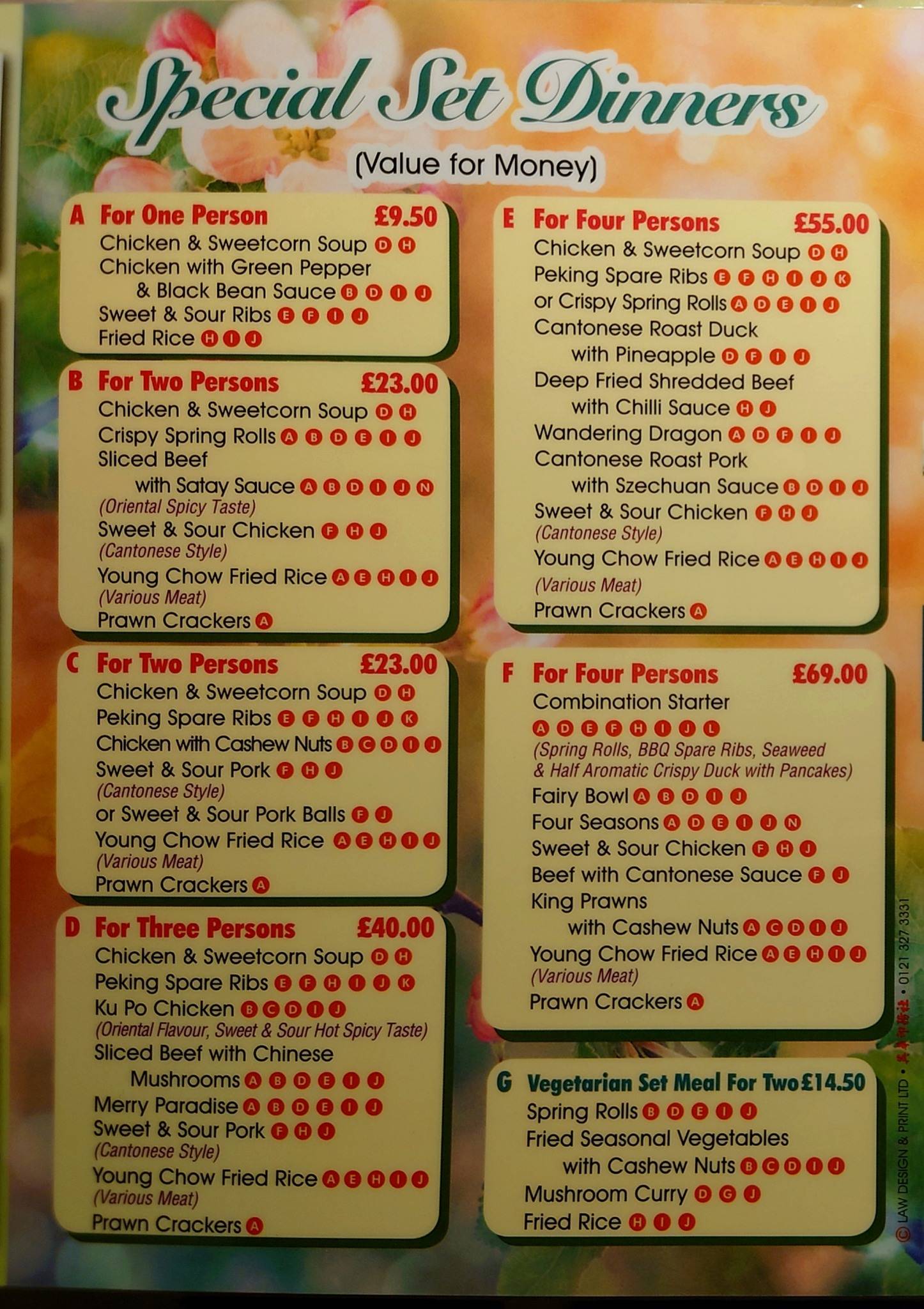 Menu at DRAGON BOAT, Oswestry