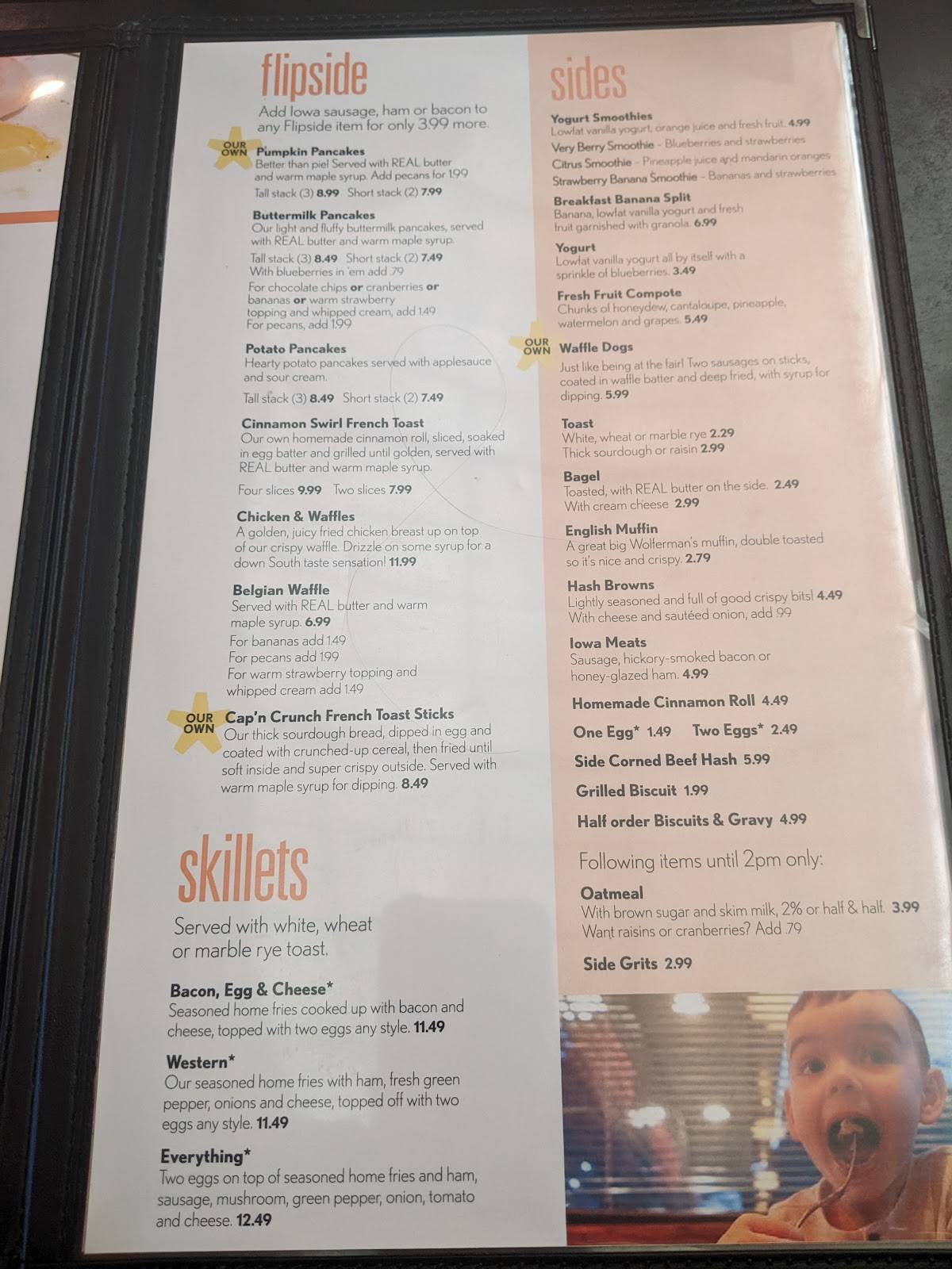 Menu at Drake Diner restaurant, Des Moines