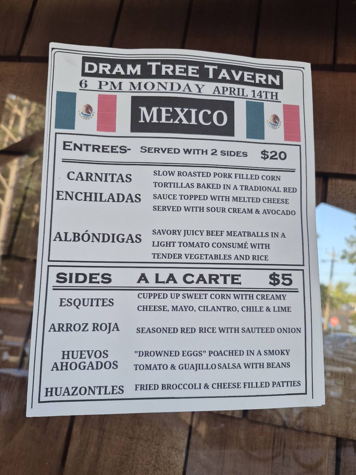 Menu at Dram Tree Tavern pub & bar, Wilmington