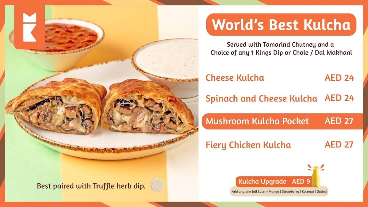 Carta de Kulcha King Restaurant, Dubai, Opposite Karama Spinneys ...