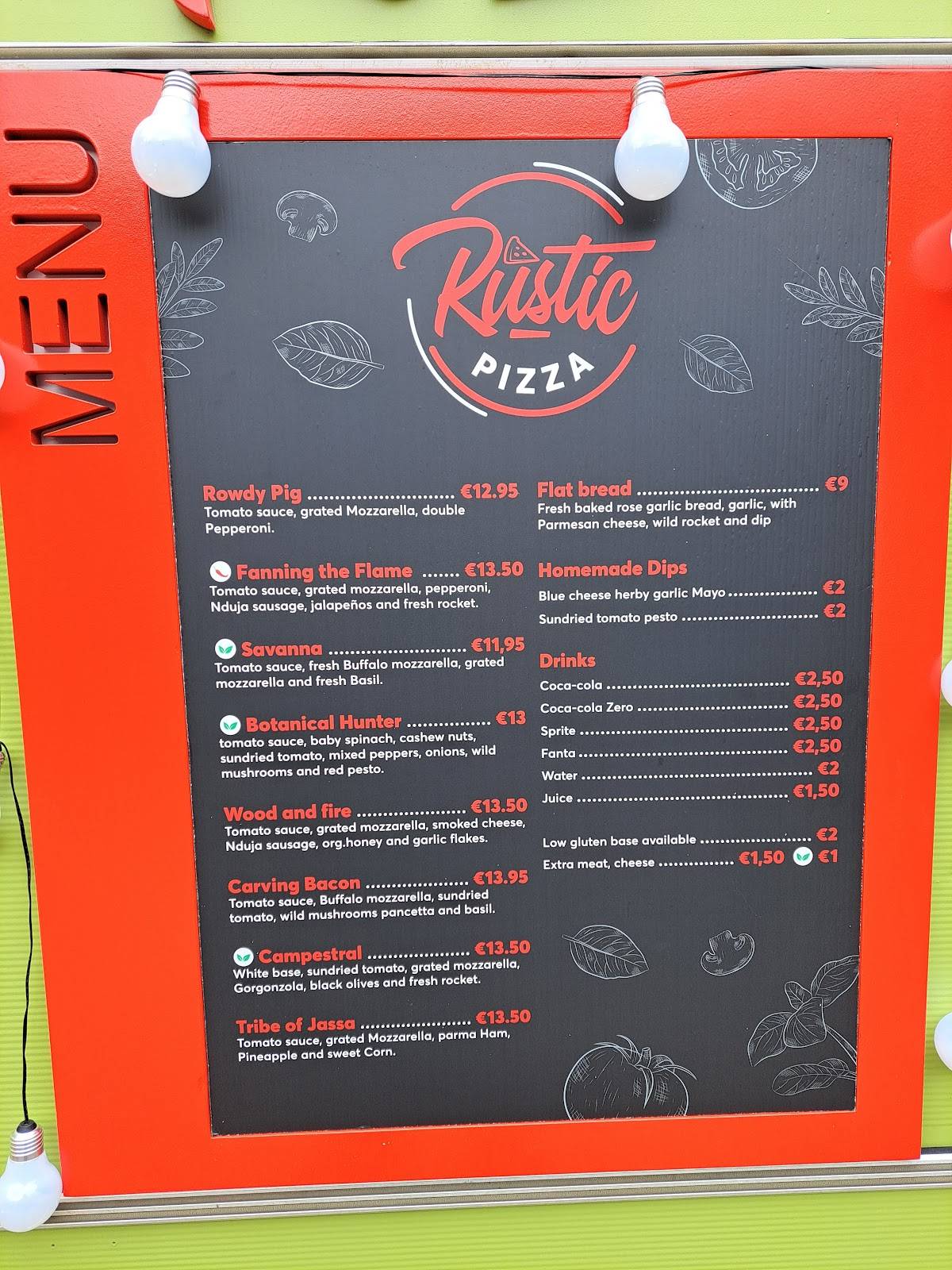 Menu at , Dublin