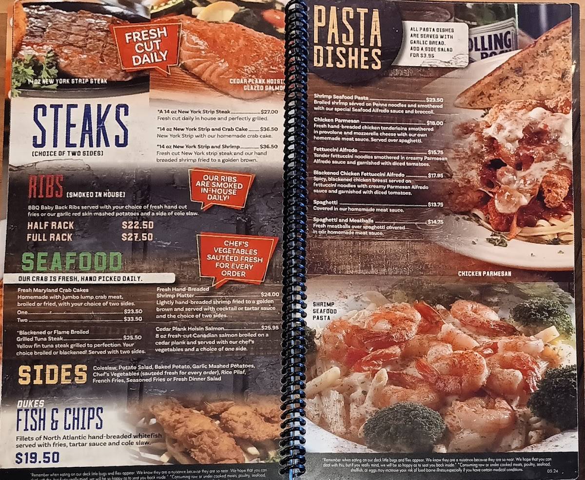 Menu at Duke's Riverside Bar & Grille, Wormleysburg