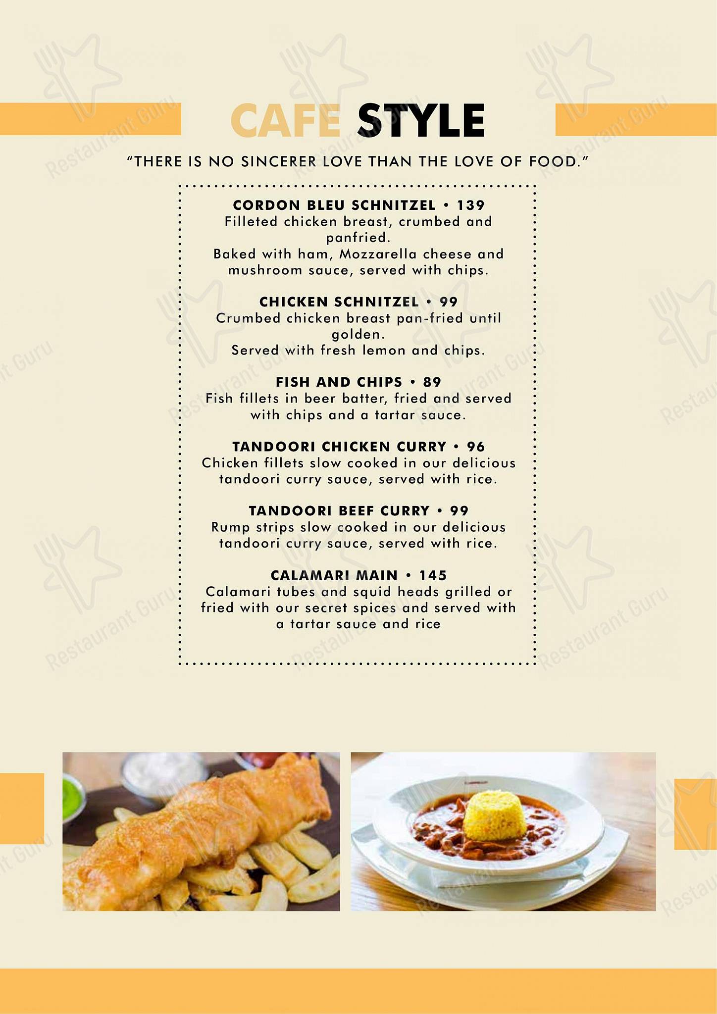 Menu at Cappello umhlanga restaurant, Durban, Shop R 34