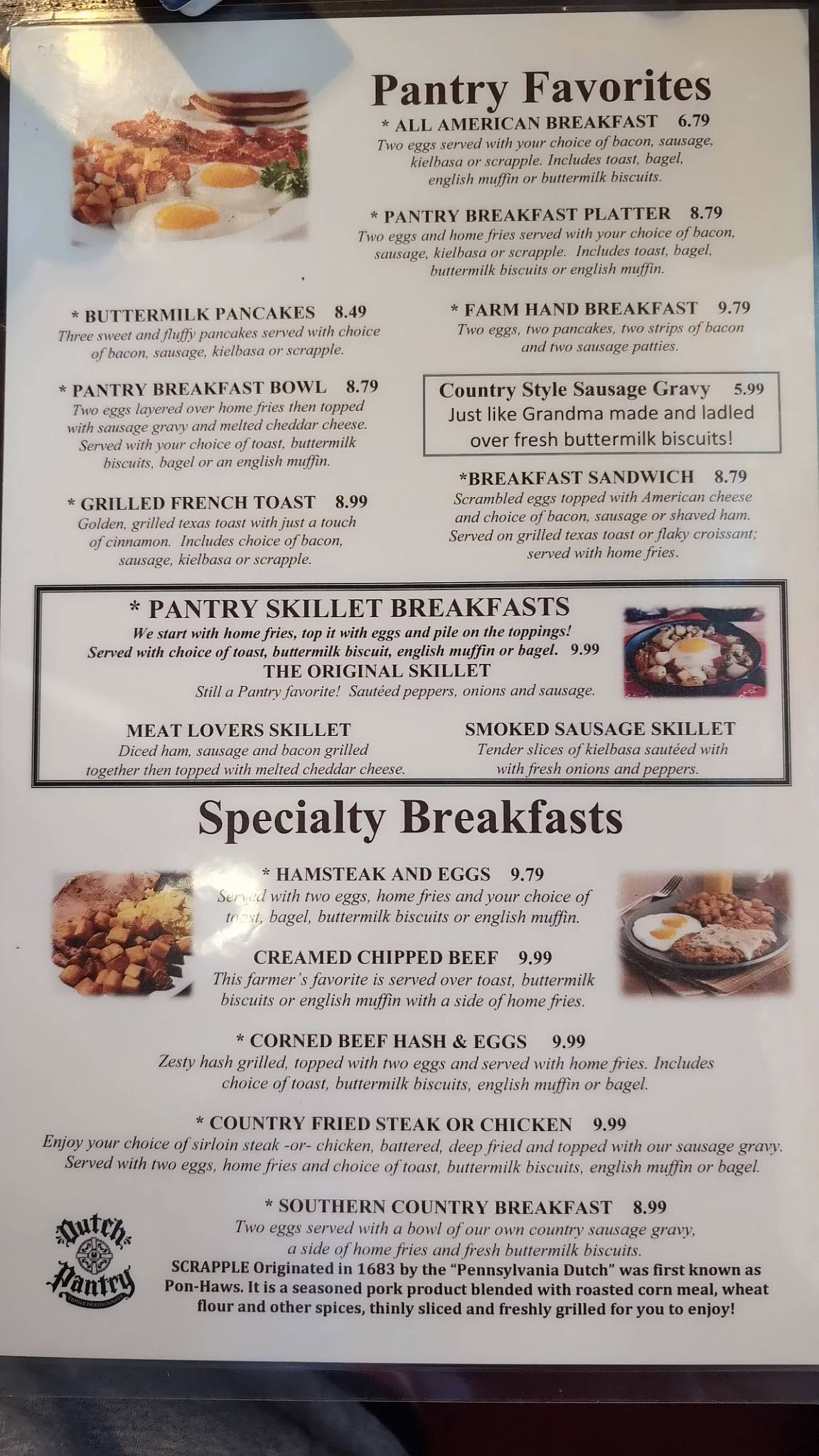 Menu at Dutch Pantry Family Restaurant, Clearfield