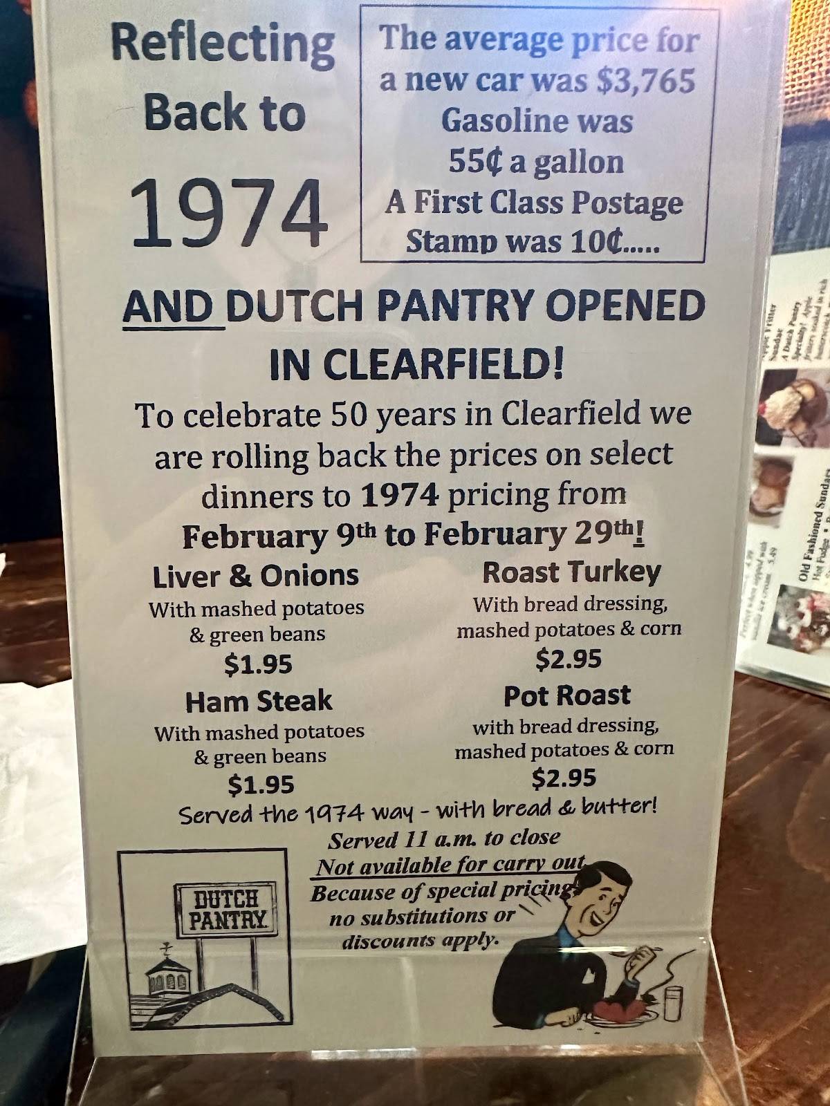Menu at Dutch Pantry Family Restaurant, Clearfield