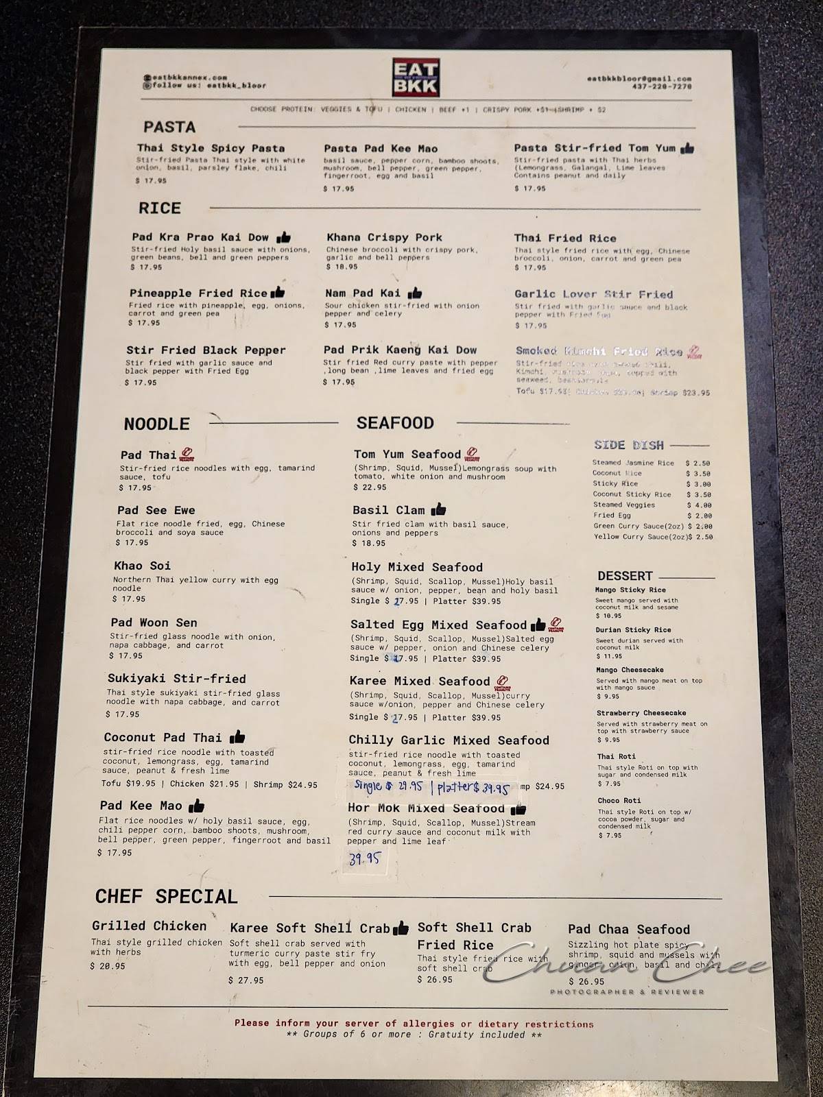 Menu at EAT BKK Thai Bar & Restaurant (Annex), Toronto