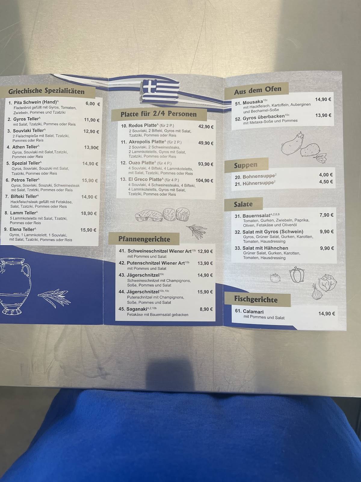 Menu au EL GRECO - Der Griechische Imbiss pub et bar, Boppard