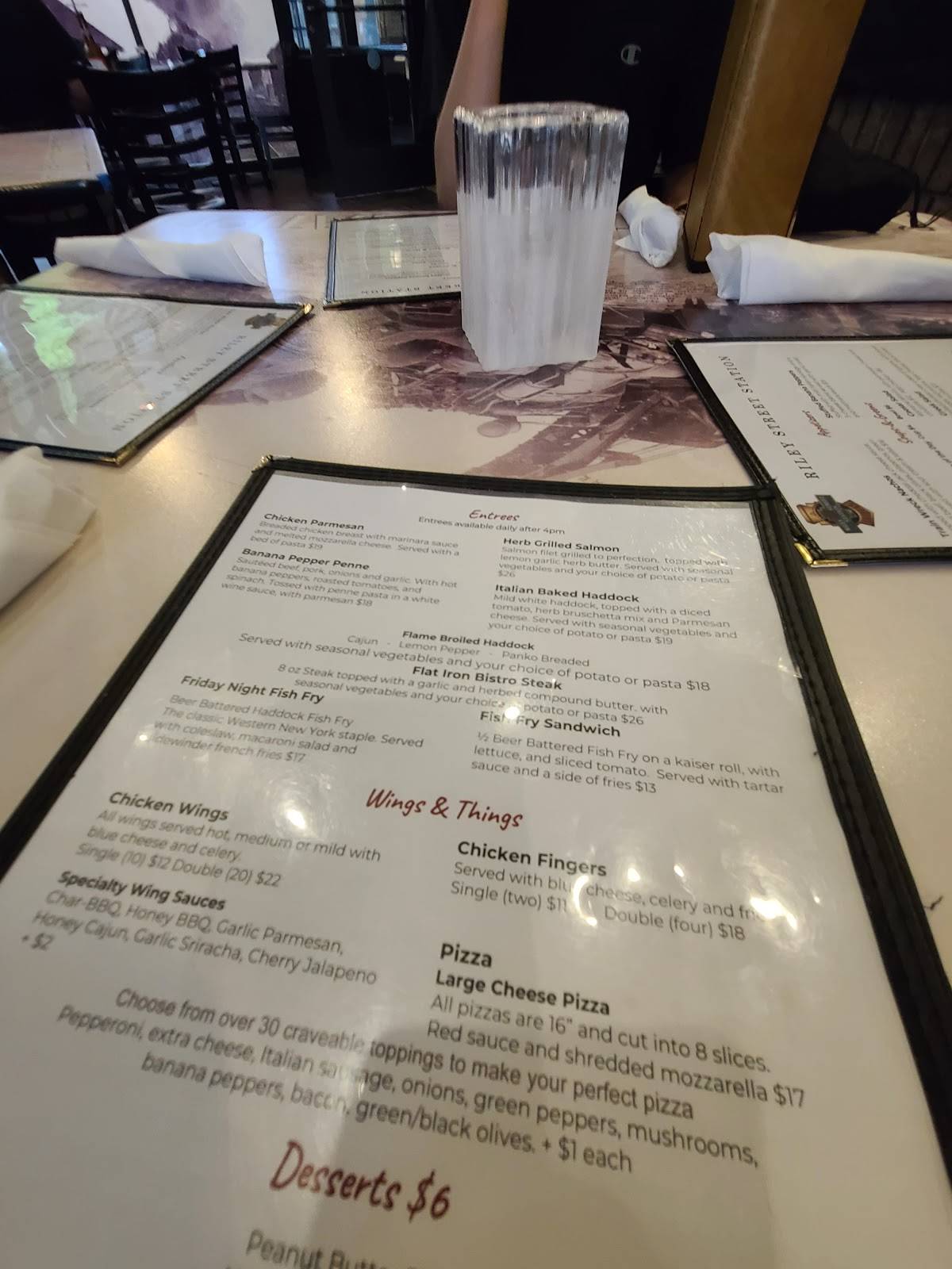 Menu at Riley Street Station pub & bar, East Aurora