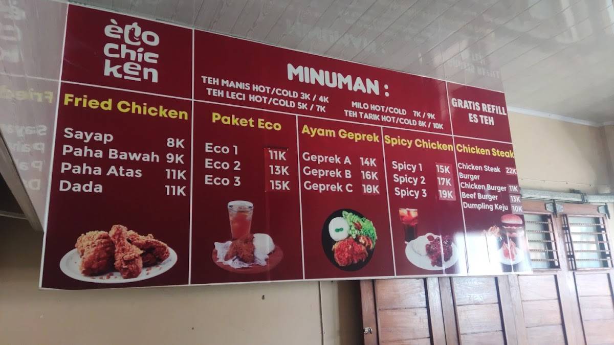 Carta del restaurante Eco Chicken Bojong Pekalongan, Pekalongan