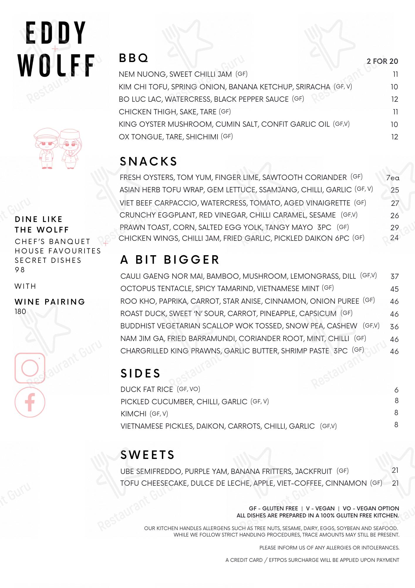 Menu at Eddy & Wolff Asian Restaurant, Robina
