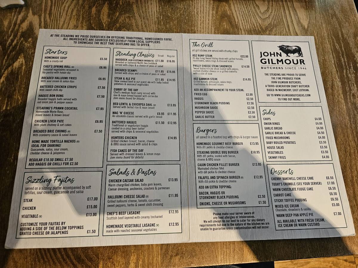 Menu at The Steading pub & bar, Edinburgh, 118-120 Biggar Rd Menu at The Steading pub & bar, Edinburgh, 118-120 Biggar Rd