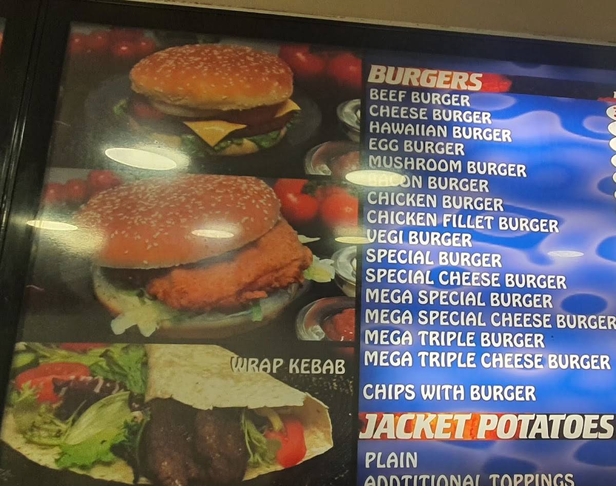 Menu at EfesKebab House fast food, Colwyn Bay
