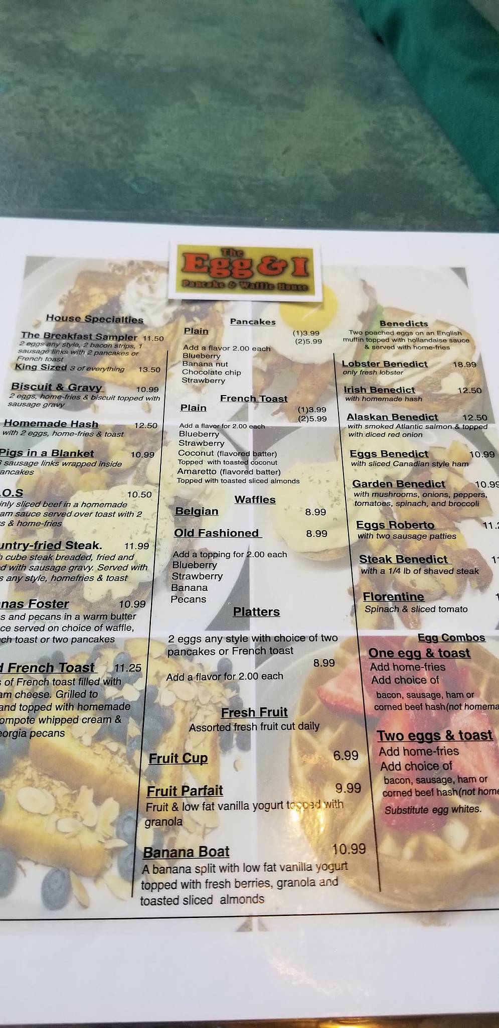 Menu at Egg & I Pancake and Waffle House restaurant, Ogunquit