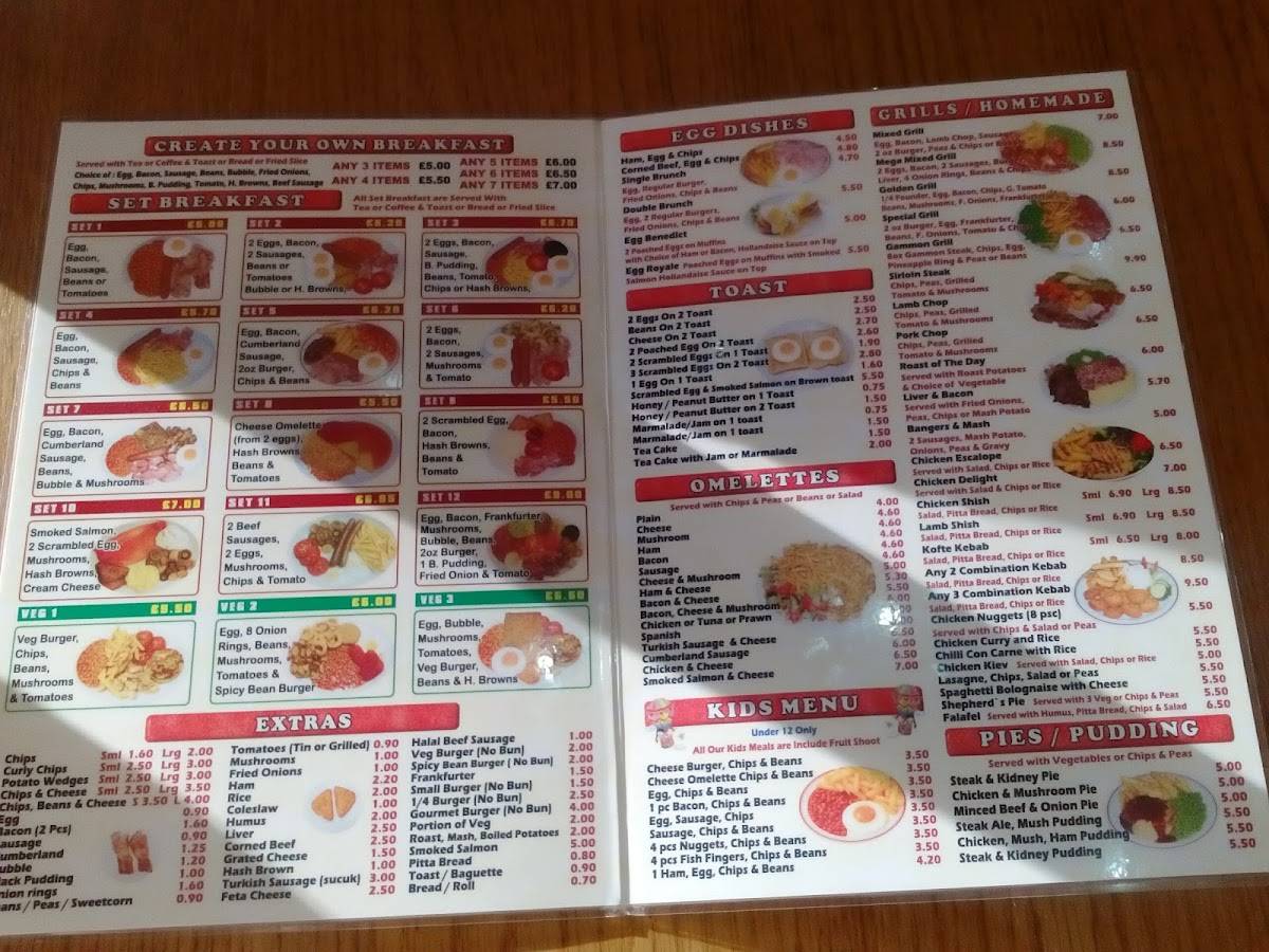 Menu at Golden Cafe Egham branch, Egham