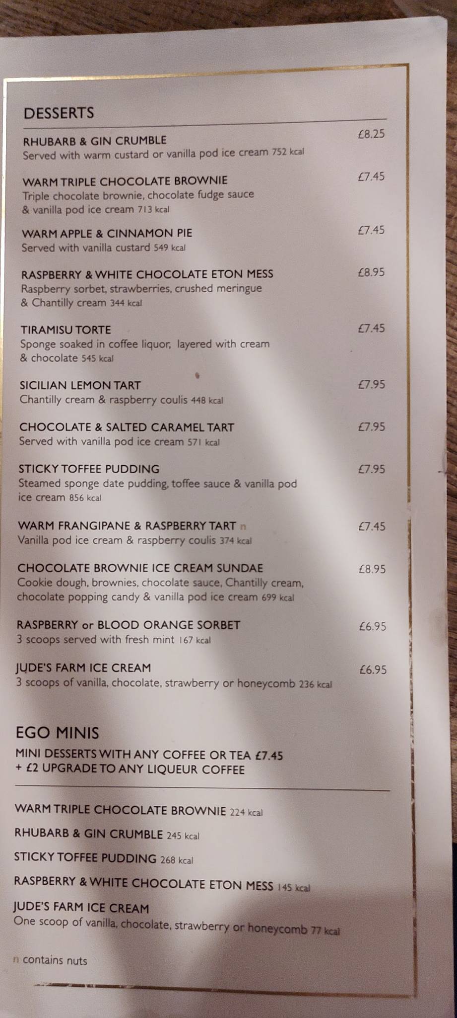 Menu at Ego Woodbridge pub & bar, Woodbridge