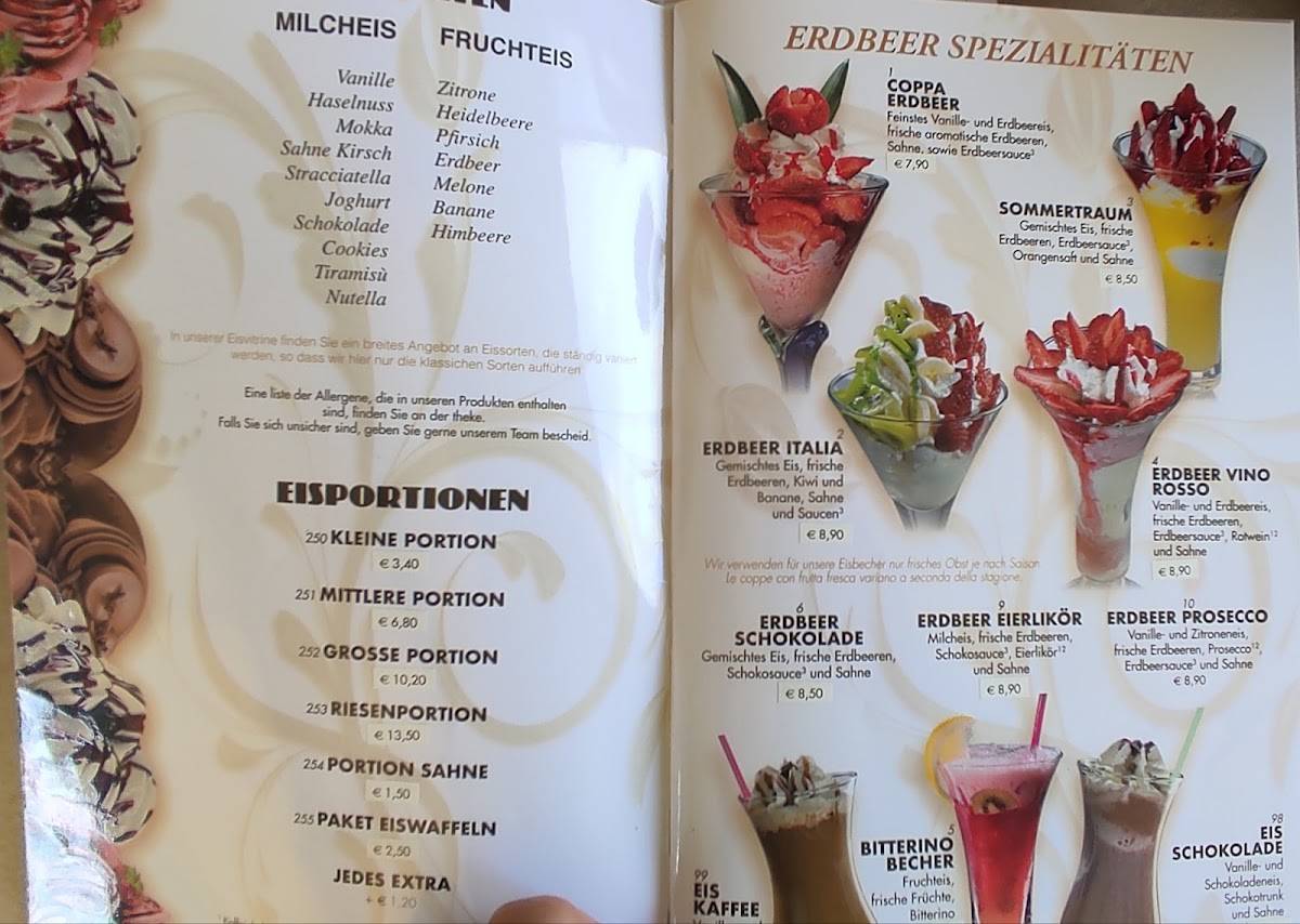 Speisekarte von Eis Café Lido cafe, Mömlingen