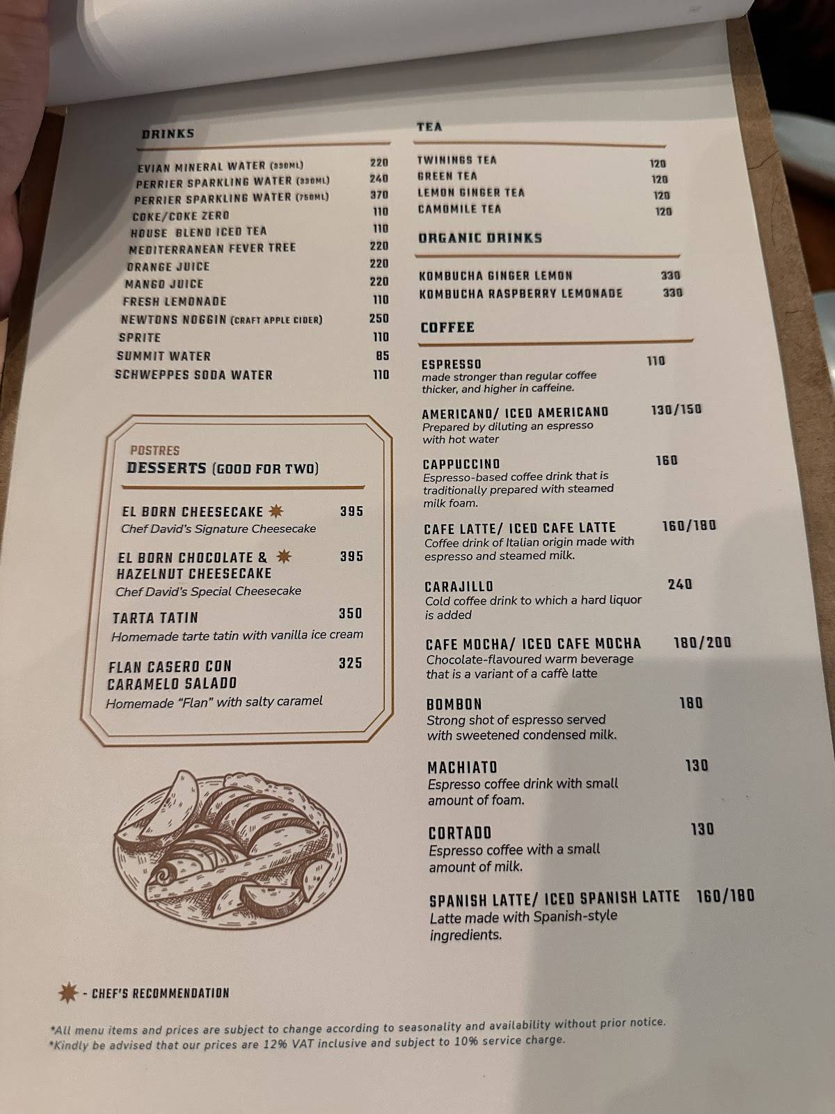 Menu at El Born BGC restaurant, Taguig