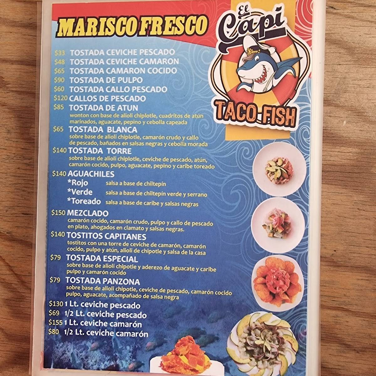 Carta del restaurante El Capi Taco Fish, Ciudad Obregón