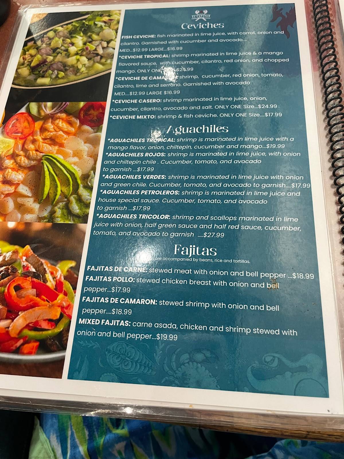 Menu at El Capitan Seafood and Grill restaurant, Wichita