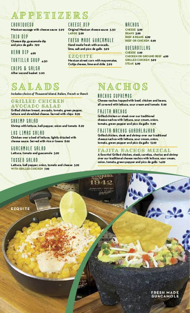 Menu at El Mezcal Grill restaurant, Connersville