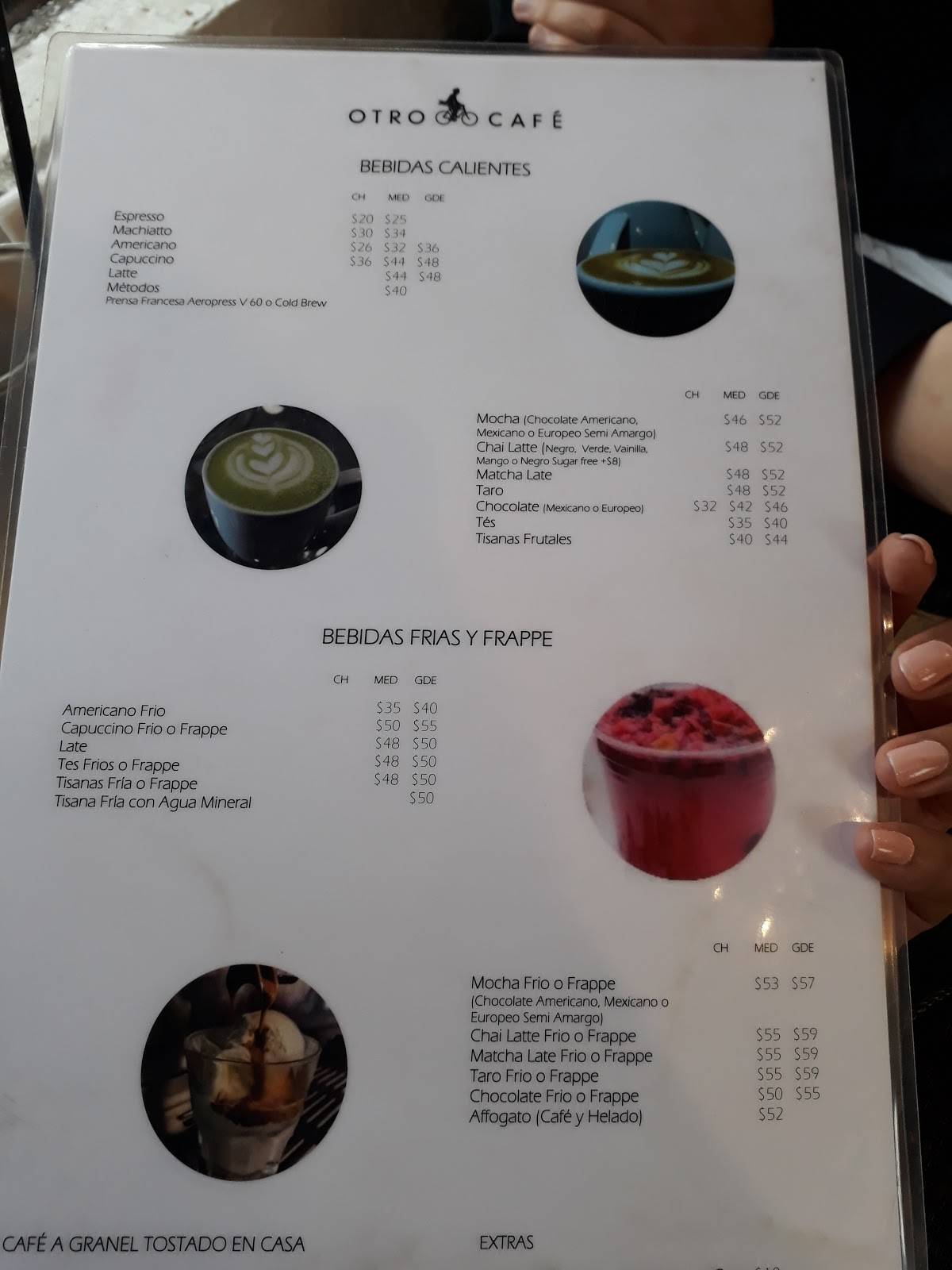 Carta de El Otro Café, Ciudad López Mateos, Shakespeare 78