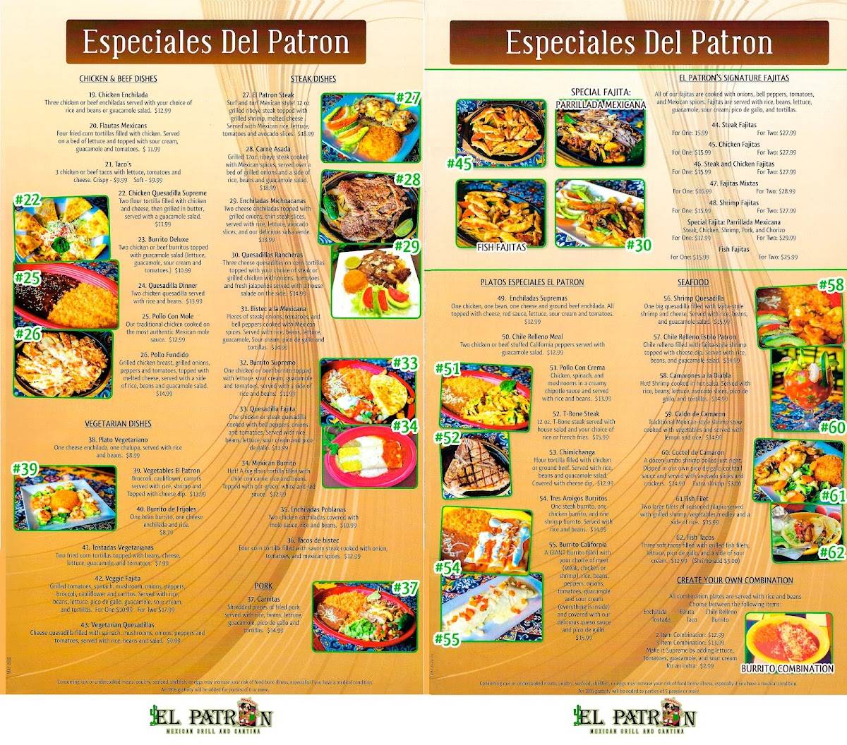 Menu at El Patron Mexican Grill & Cantina pub & bar, Tallahassee ...