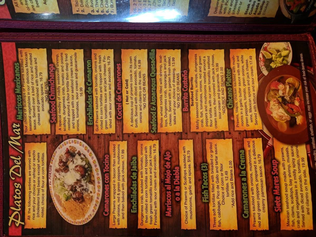 Menu at El Porton Mexican Restaurant Yakima, Yakima, Tieton Dr