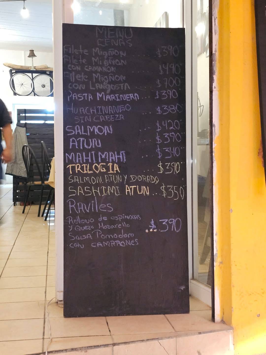 Carta del restaurante El Sabor del Chef, Bucerías
