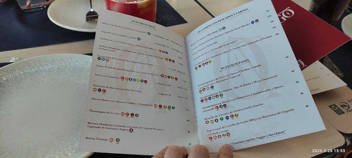 Carta del restaurante El Trasiego del la Luz, Málaga
