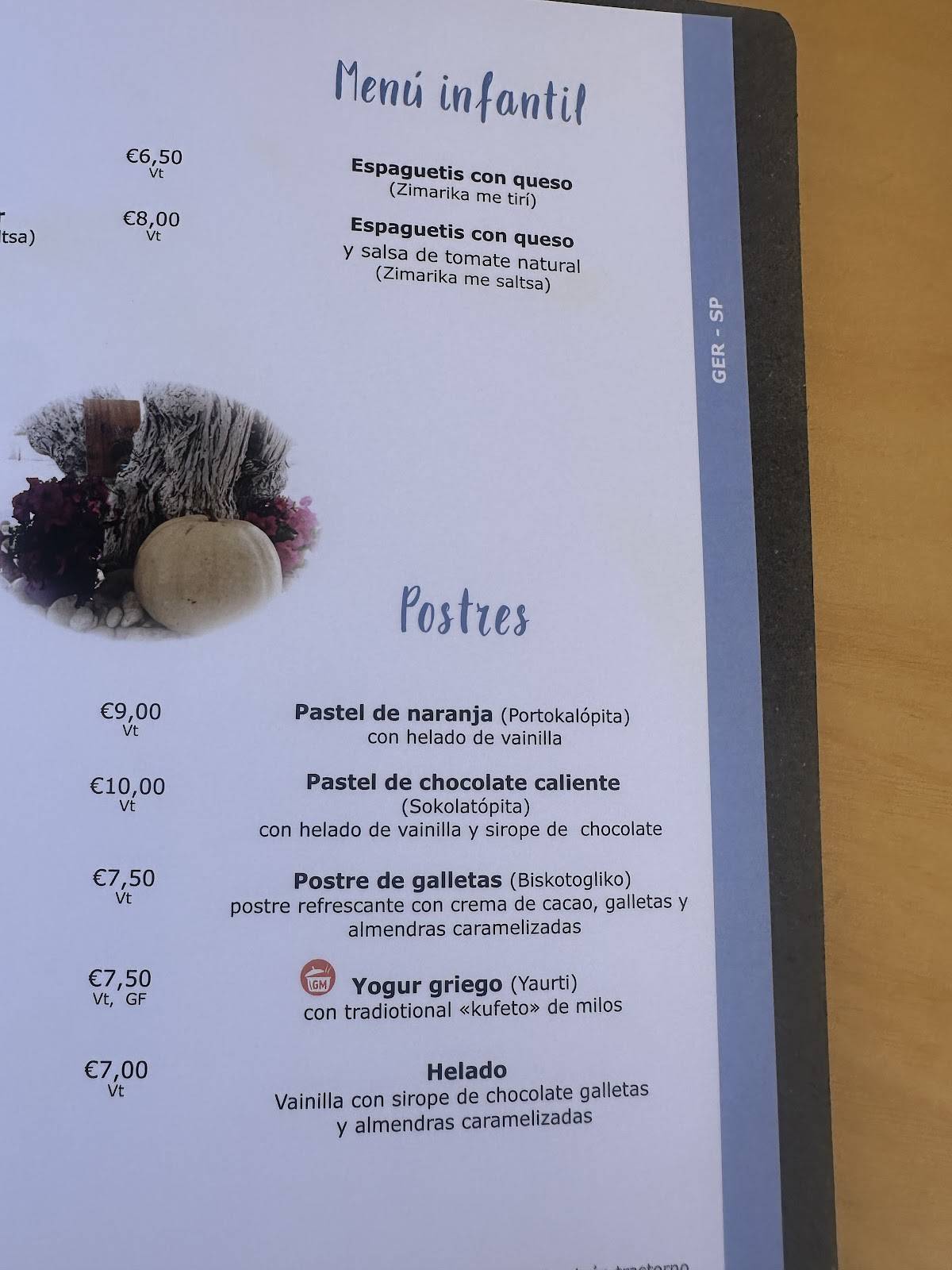 Menu at Enalion Restaurant, Pollonia