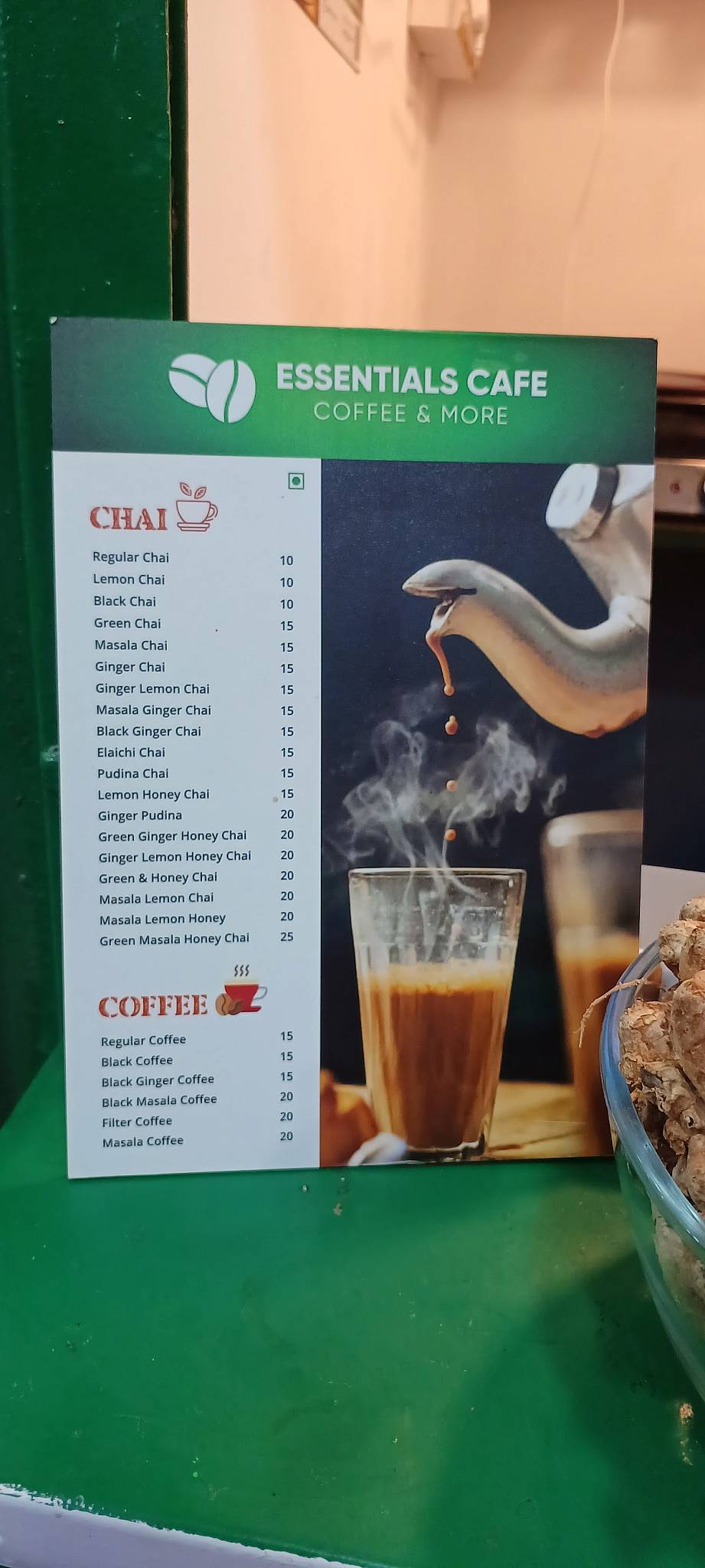 Menu at Essentials Cafe, Bengaluru