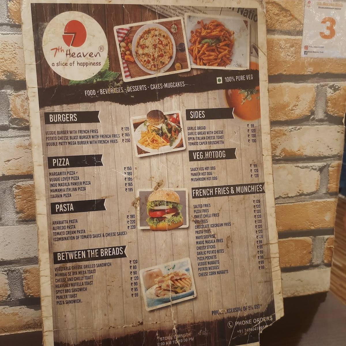Menu at 7th Heaven Etah, Etah