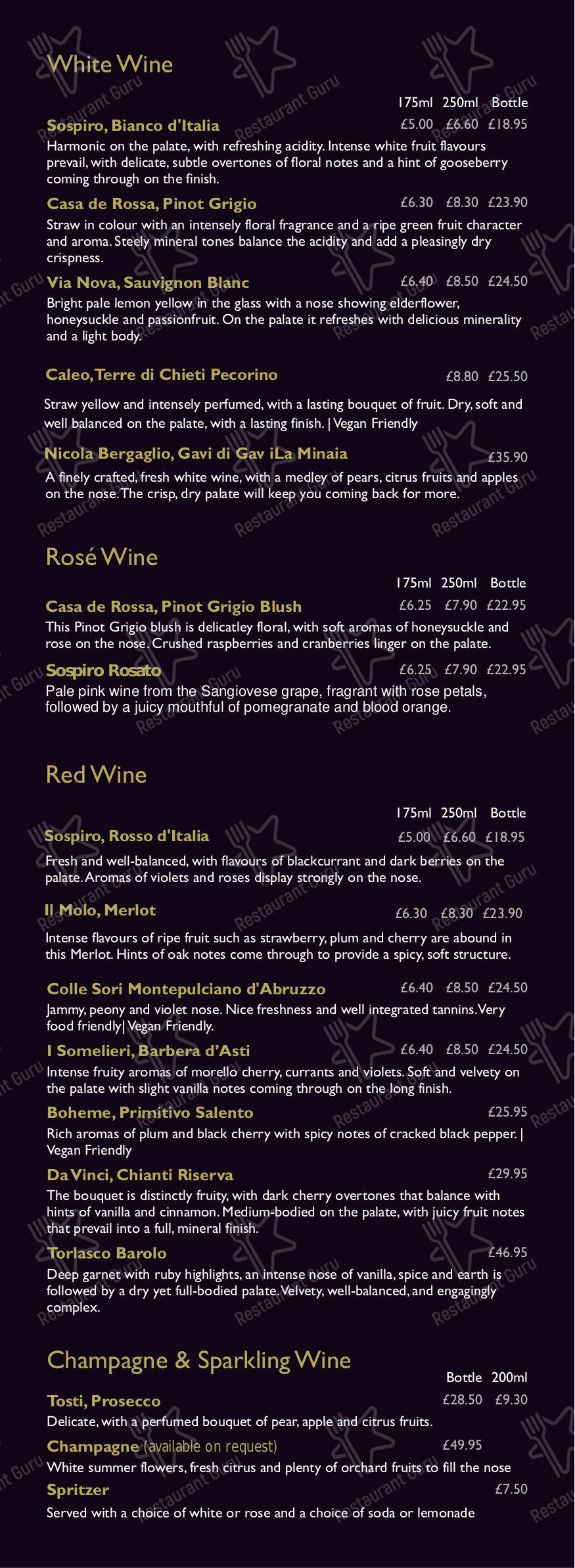 Menu at Casa La Cucina Italiana - Evesham restaurant, Evesham