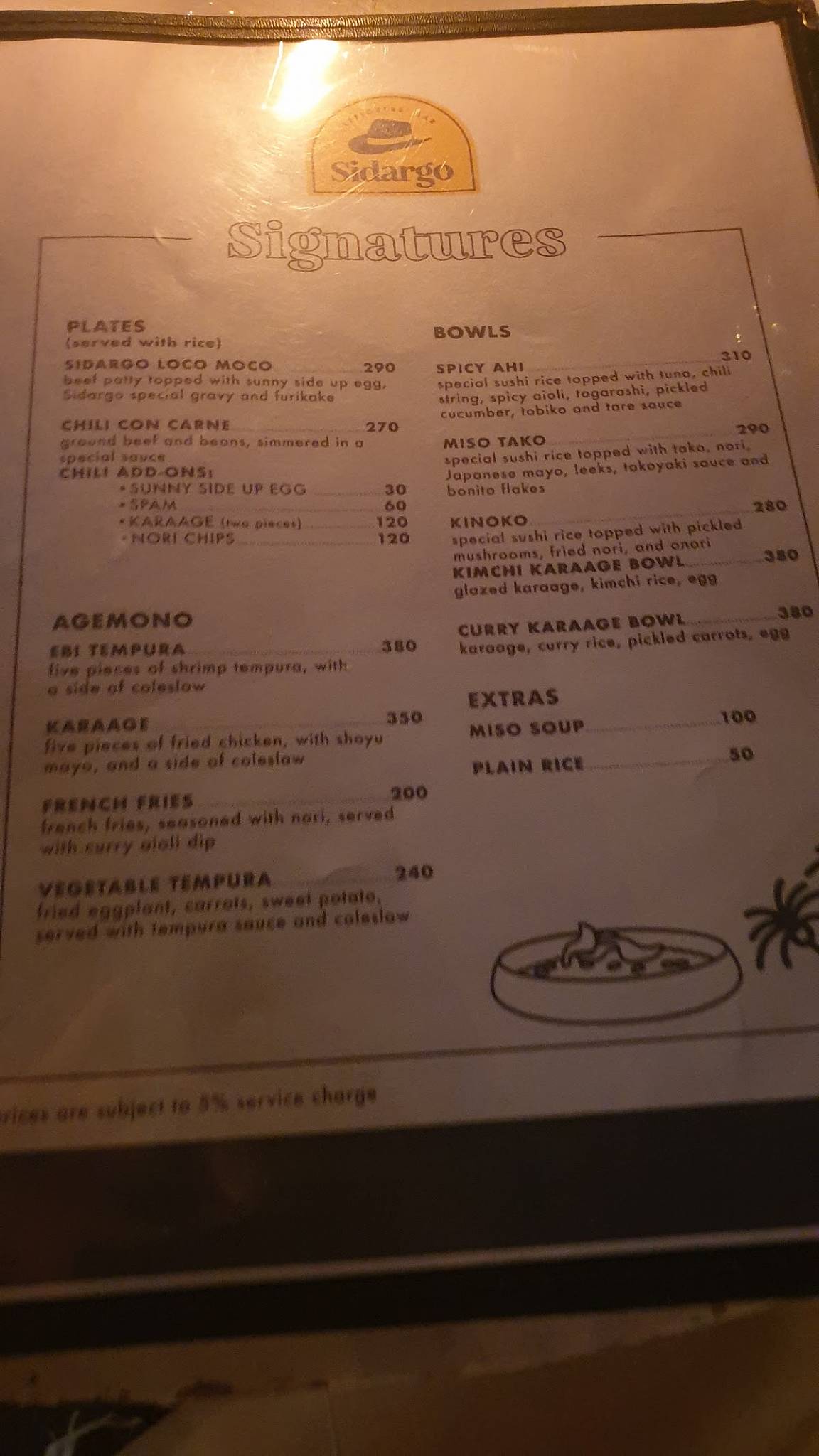 Carta de Explorers' Bar SIDARGO Siargao, General Luna de Cabuntug