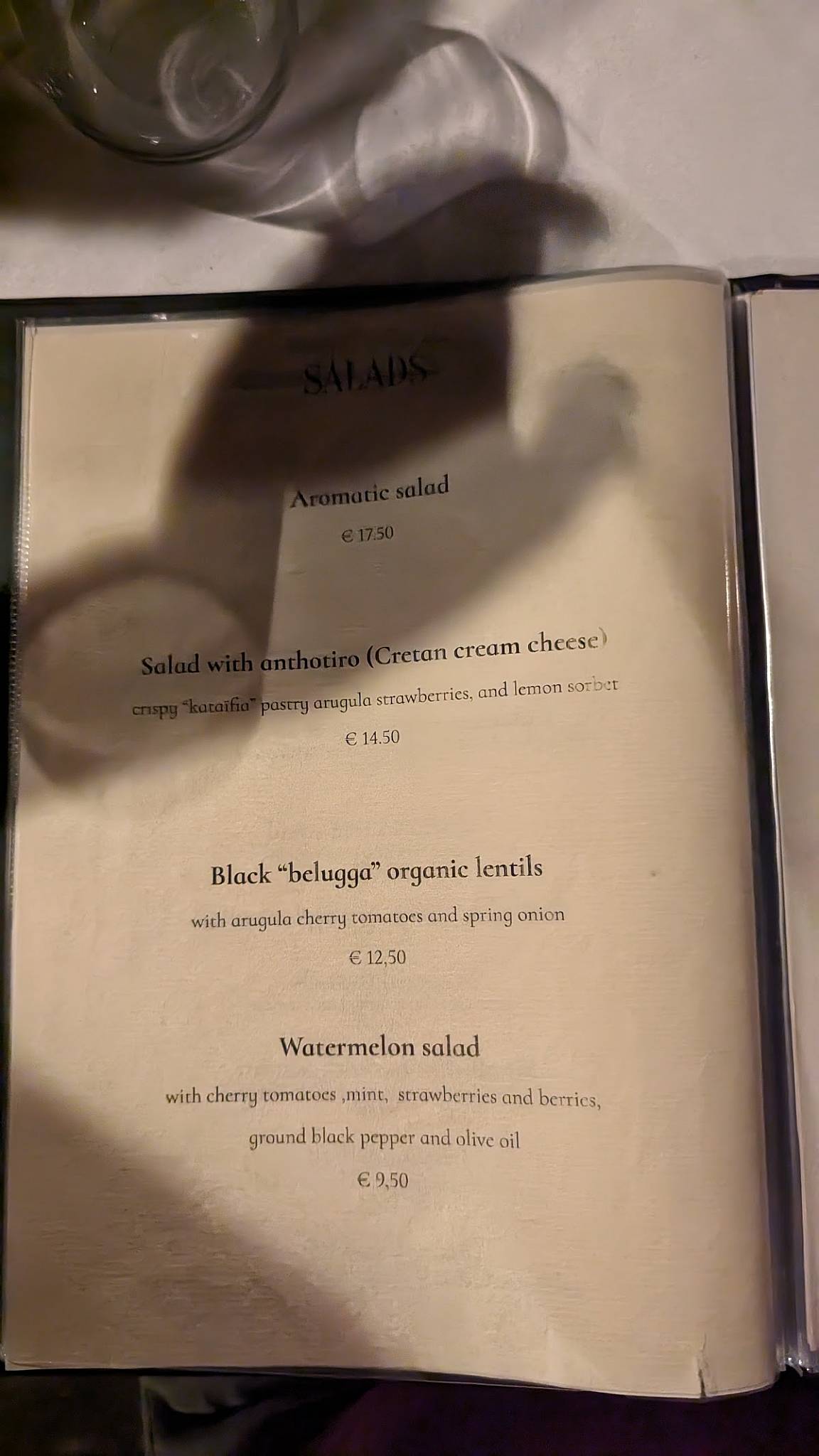 Menu at FERRYMAN, Elounda